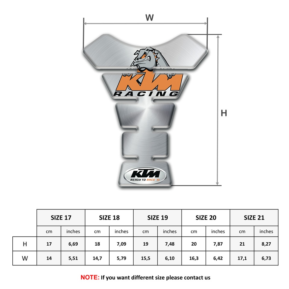 KTM Tank Pad Motorbike Silver Base Cartoon Dog Logo | Tank Protectors ...