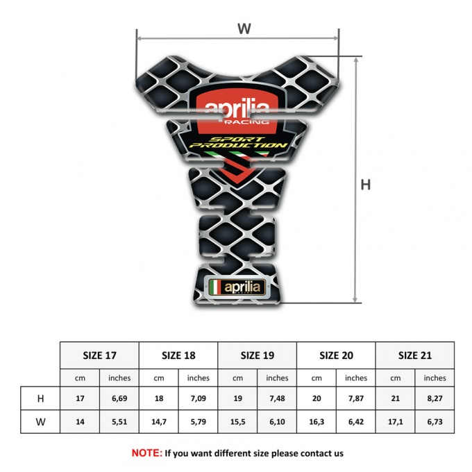 Aprilia Tank Protector Large Grid Edition | Tank Protectors | Stickers ...