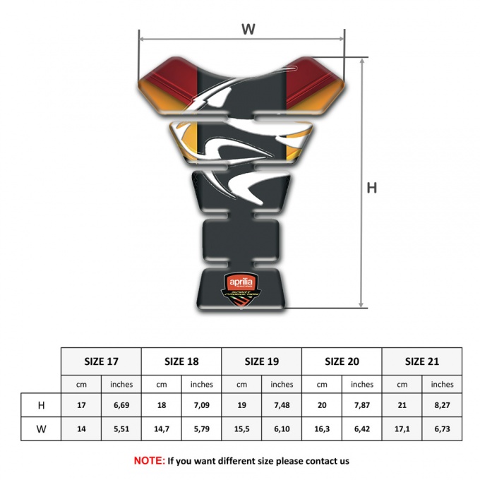 Aprilia Tank Pad Motorbike Yellow Red background Graphite Logo Panel ...
