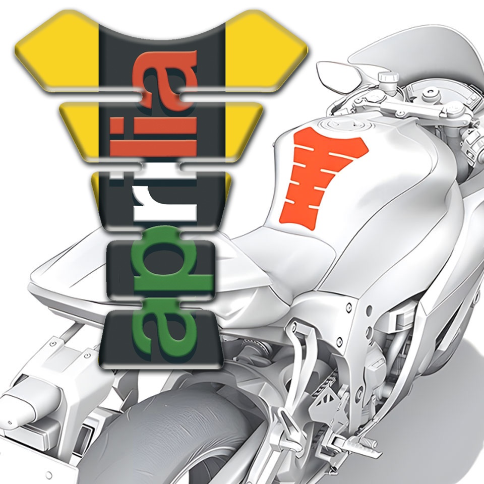 Aprilia Tank Pad Motorbike Yellow Edition | Tank Protectors | Stickers ...