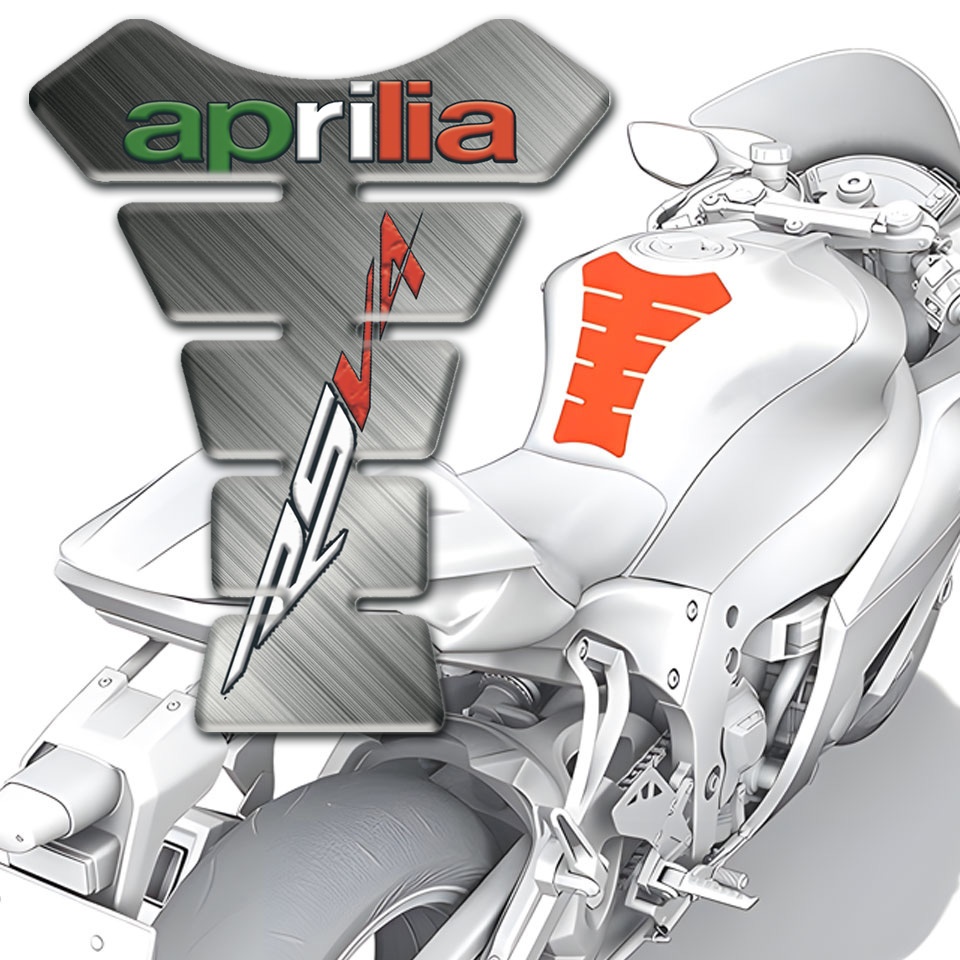 Aprilia Tank Protector Matte Gray Base RSV4 Logo | Tank Protectors ...