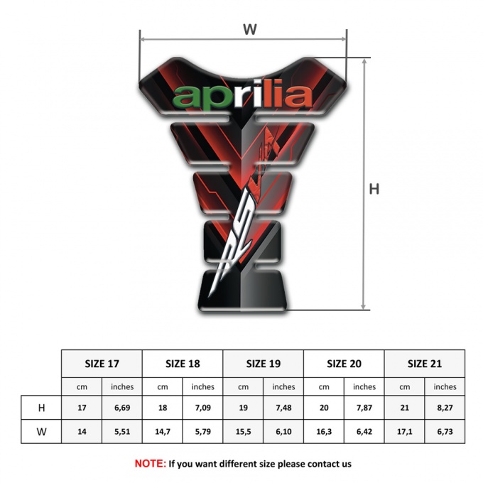 Aprilia Tank Pad Motorbike Silicone Sticker with RSV4 logo | Tank ...