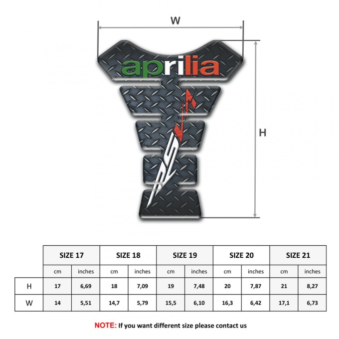 Aprilia Tank Pad Motorbike Rough Effect Base RSV4 Model | Tank ...