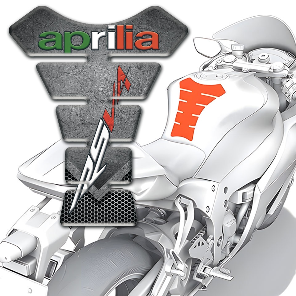 Aprilia Tank Pad Protector Scratched Stone Design RSV4 Logo | Tank ...