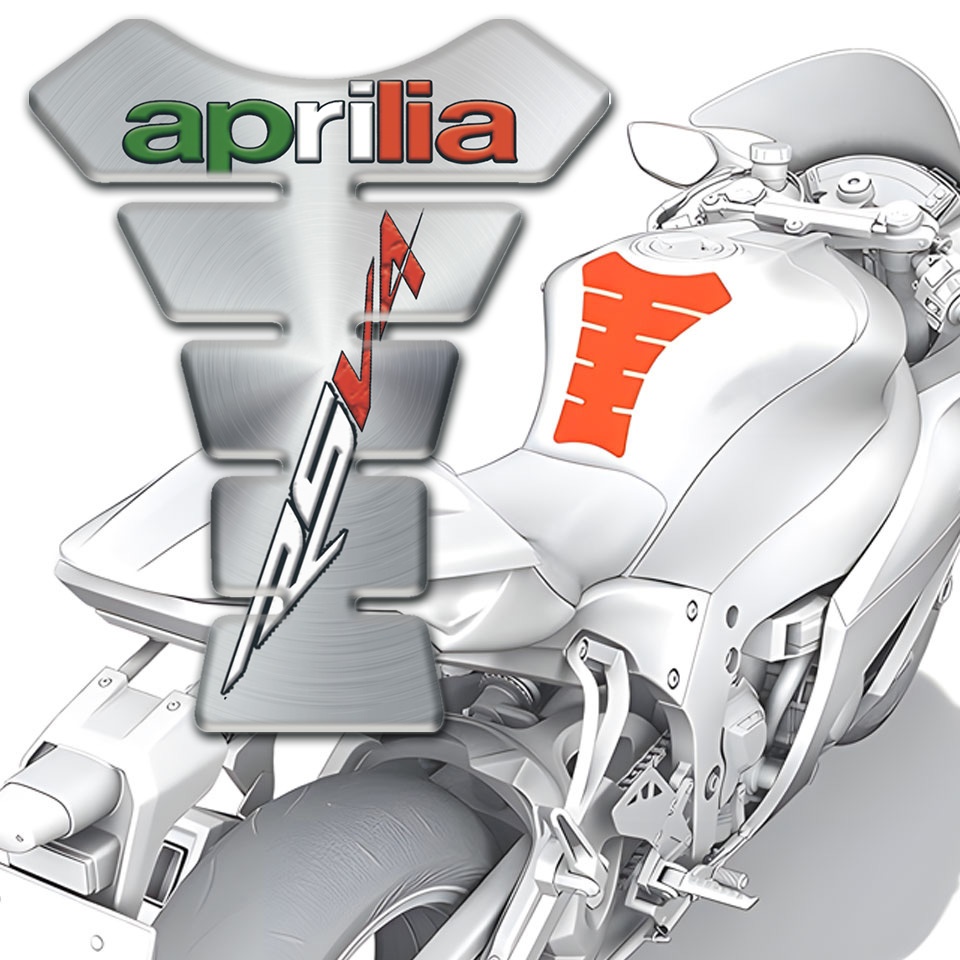 Aprilia Tank Pad Motorbike Silver Model with RSV4 Logo | Tank ...