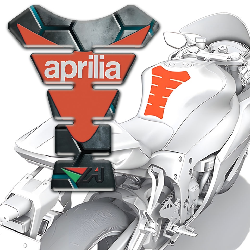 Aprilia Tank Guard Pads Gray Figures Base Modern Logo | Tank Protectors ...