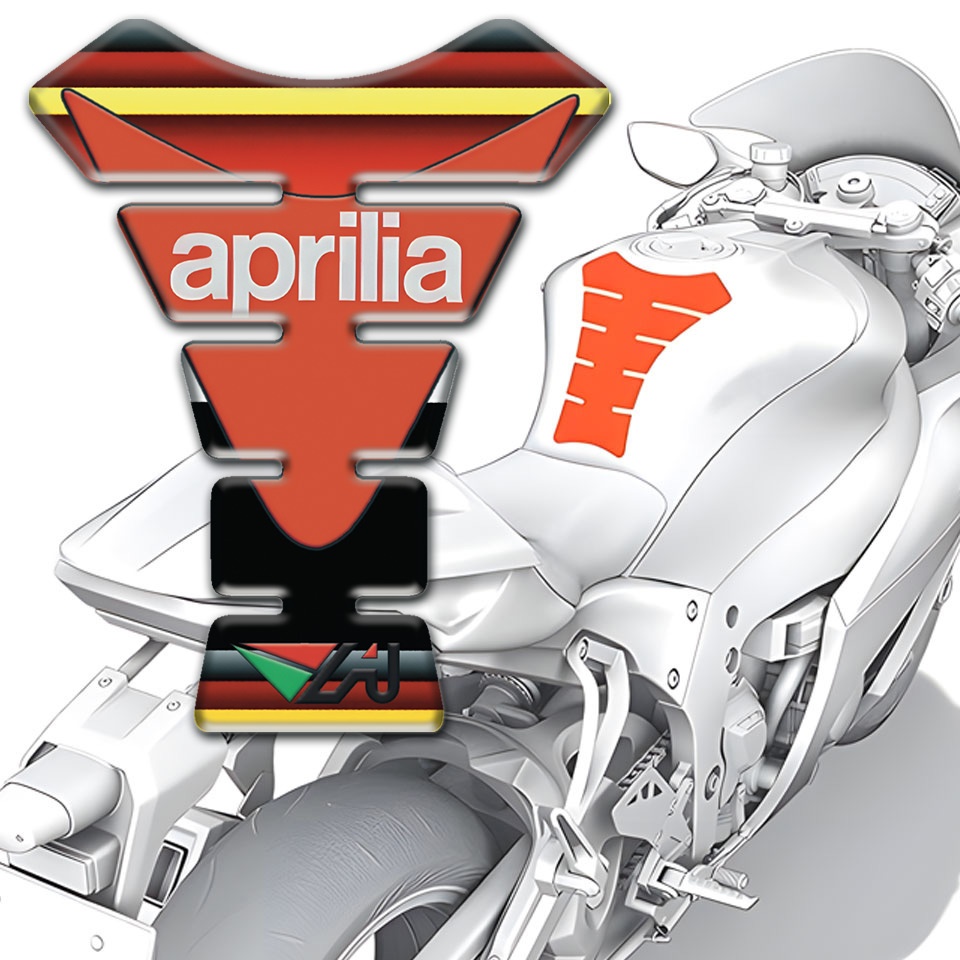 Aprilia Tank Protector Colorful Patterns Base Orange Logo Style | Tank ...