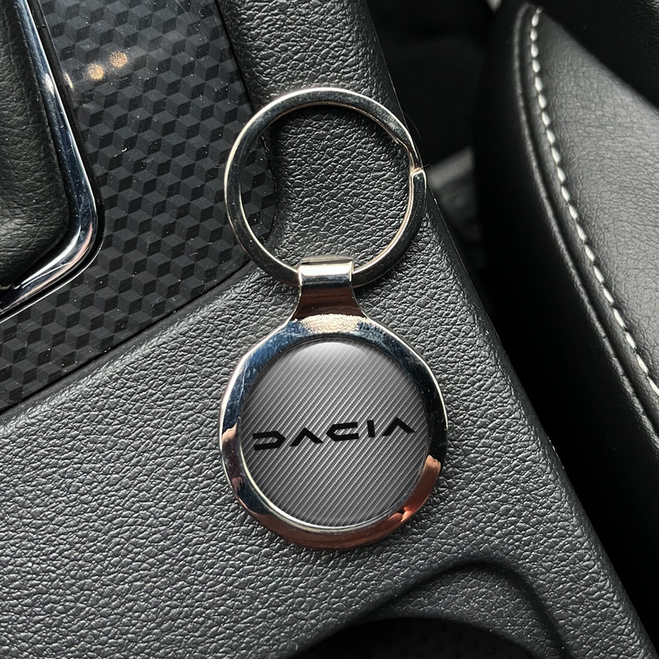 Dacia Key Fob Metal Dark Carbon Black Logo Design | Keychains ...