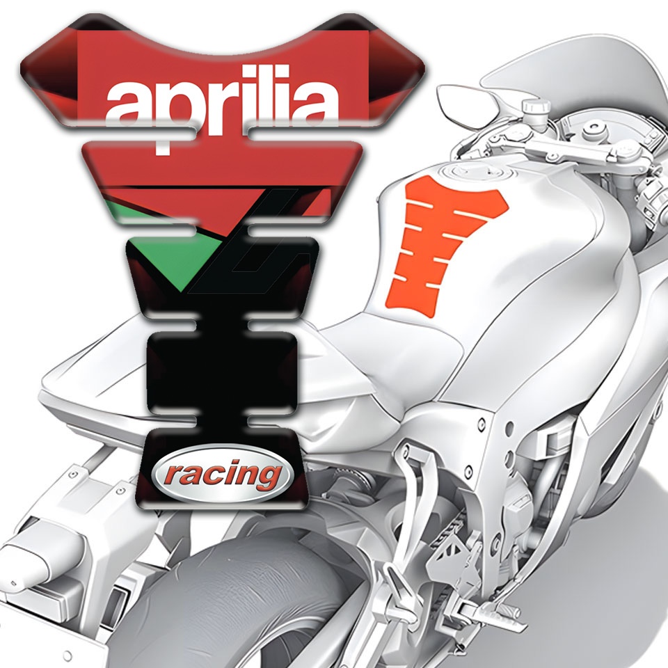 Aprilia Tank Fuse Red Black Print base Racing logo | Tank Protectors ...