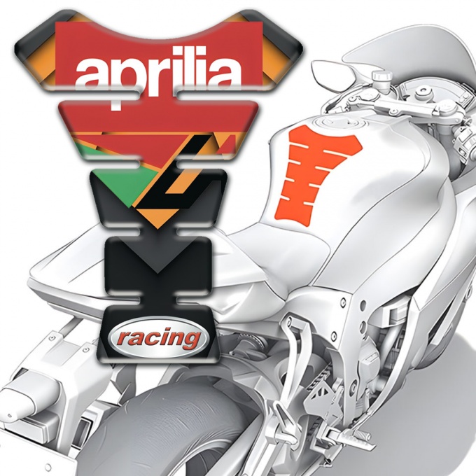 Aprilia Tank Guard Pads Orange Background Motive Racing Edition | Tank ...