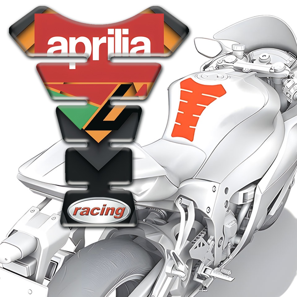 Aprilia Tank Guard Pads Orange Background Motive Racing Edition | Tank ...