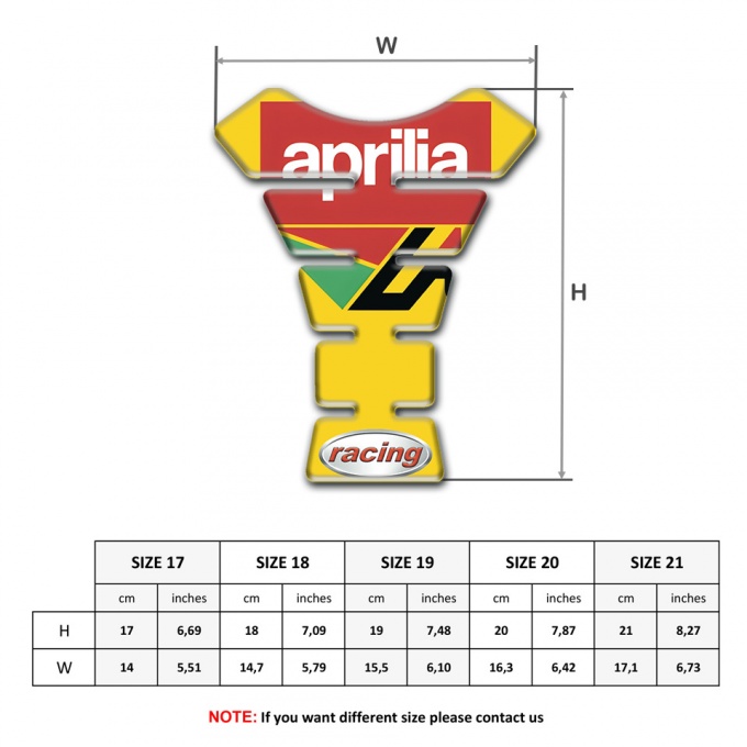 Aprilia Tank Fuse Yellow Base Red White Logo | Tank Protectors ...