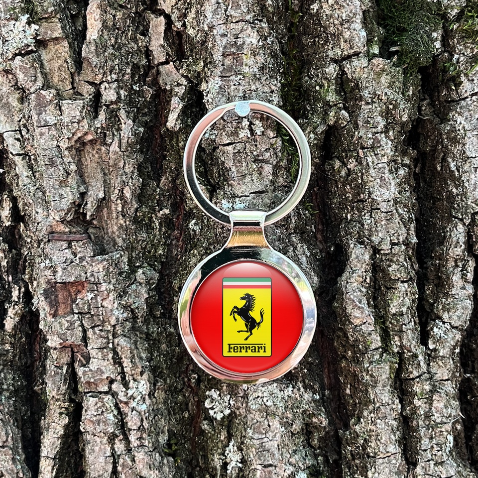 Ferrari Keychain Metal Red Yellow Rectangle Design | Keychains ...