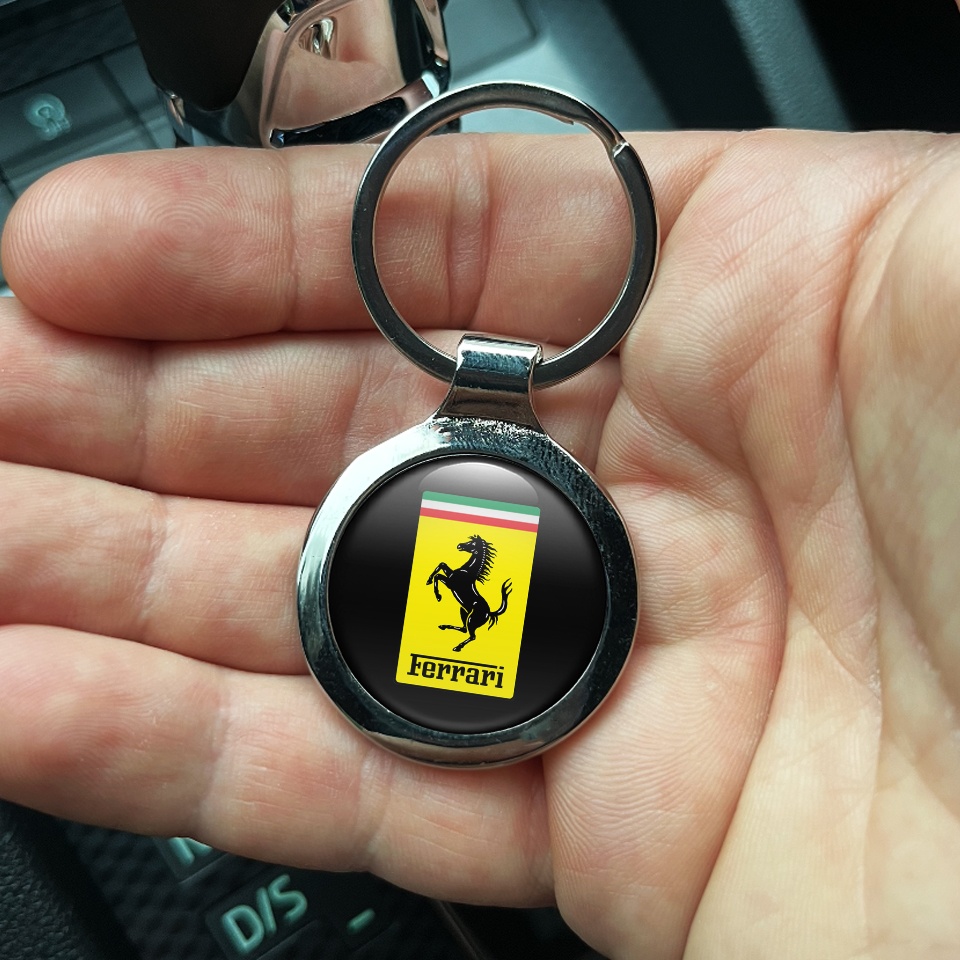 Ferrari Metal Fob Chain Black Yellow Rectangle Edition | Keychains ...