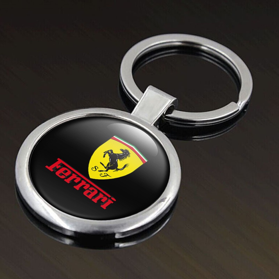 Ferrari Keychain Metal Black Yellow Shield Red Logo | Keychains ...
