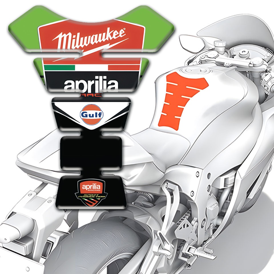 Aprilia Tank Fuse Green Black Design Milwaukee Style | Tank Protectors ...