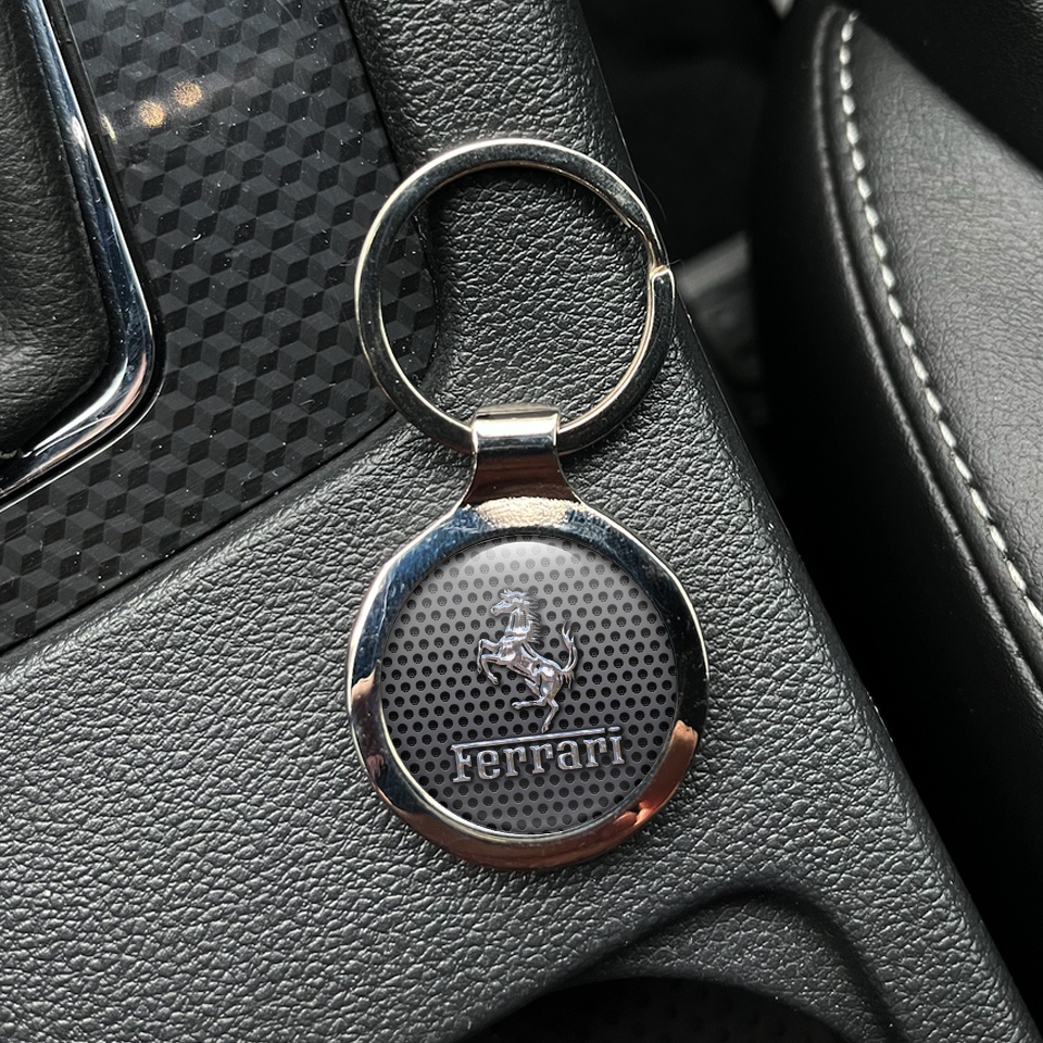 Ferrari Key Holder Metal Graphite Metallic Mesh Silver Logo Edition ...