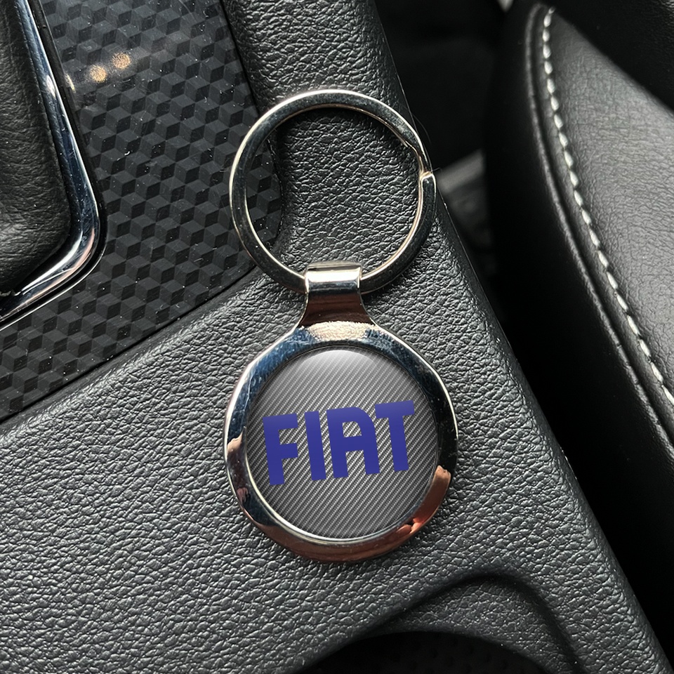 Fiat Key Fob Metal Dark Carbon Blue Logo Classic | Keychains ...