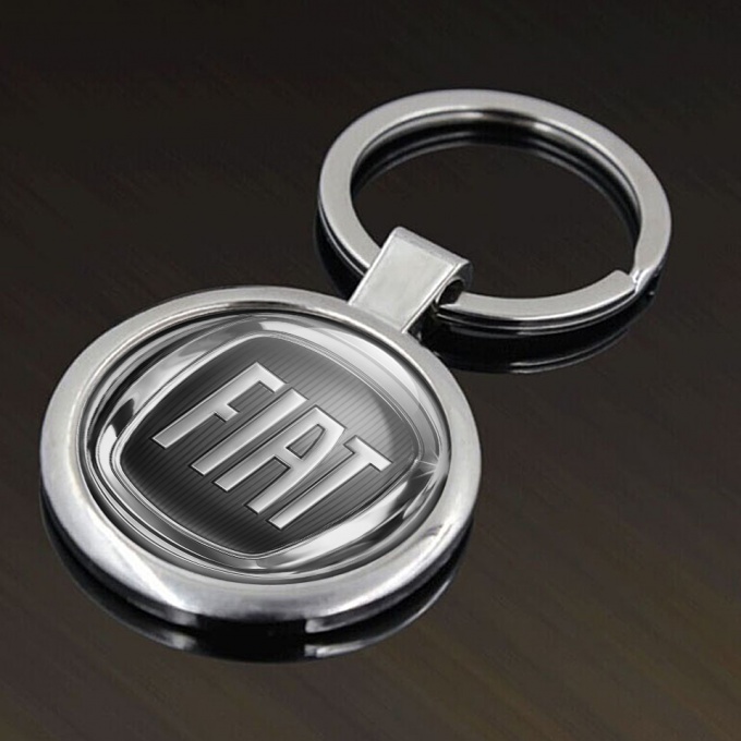 Fiat Key Holder Metal Silver Circle Graphite Mesh Design | Keychains ...