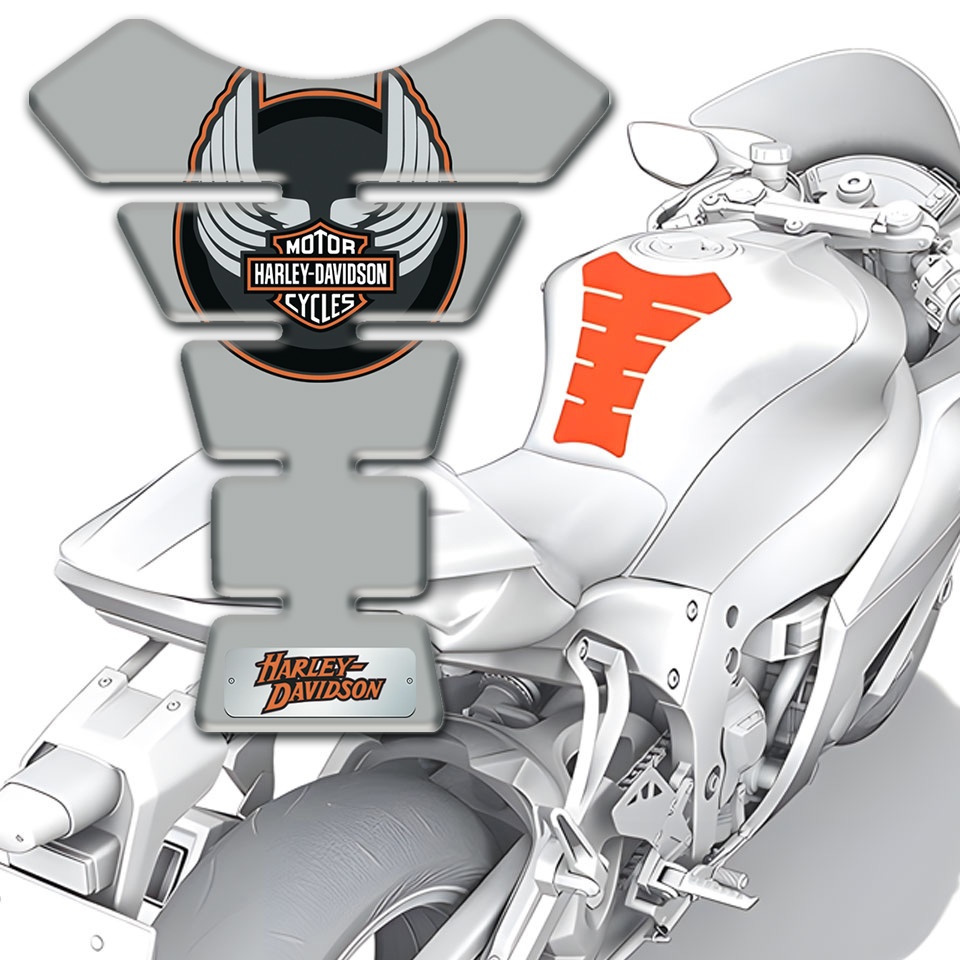 Harley Davidson Tank Pad Protector Gray Design | Tank Protectors ...
