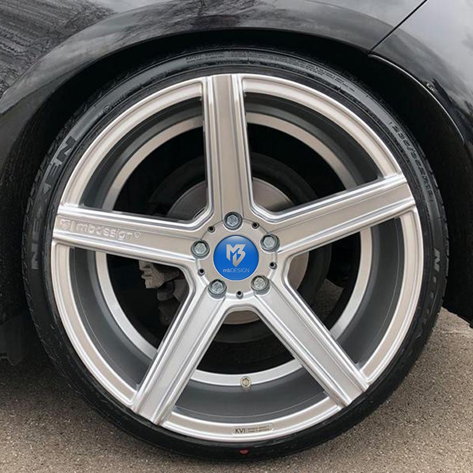 MB design Wheel Center Caps Emblem Blue Line | Wheel Emblems | Stickers ...