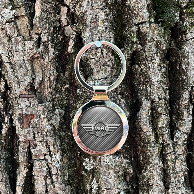 Mini Cooper Metal Key Ring Light Carbon Metallic Silver Ting Logo ...