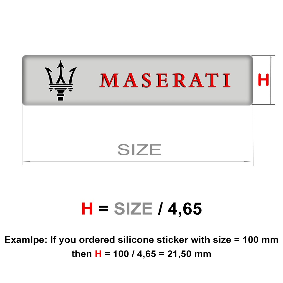 Maserati Silicone Emblem Tape Design Version | Domed Emblems | Stickers ...