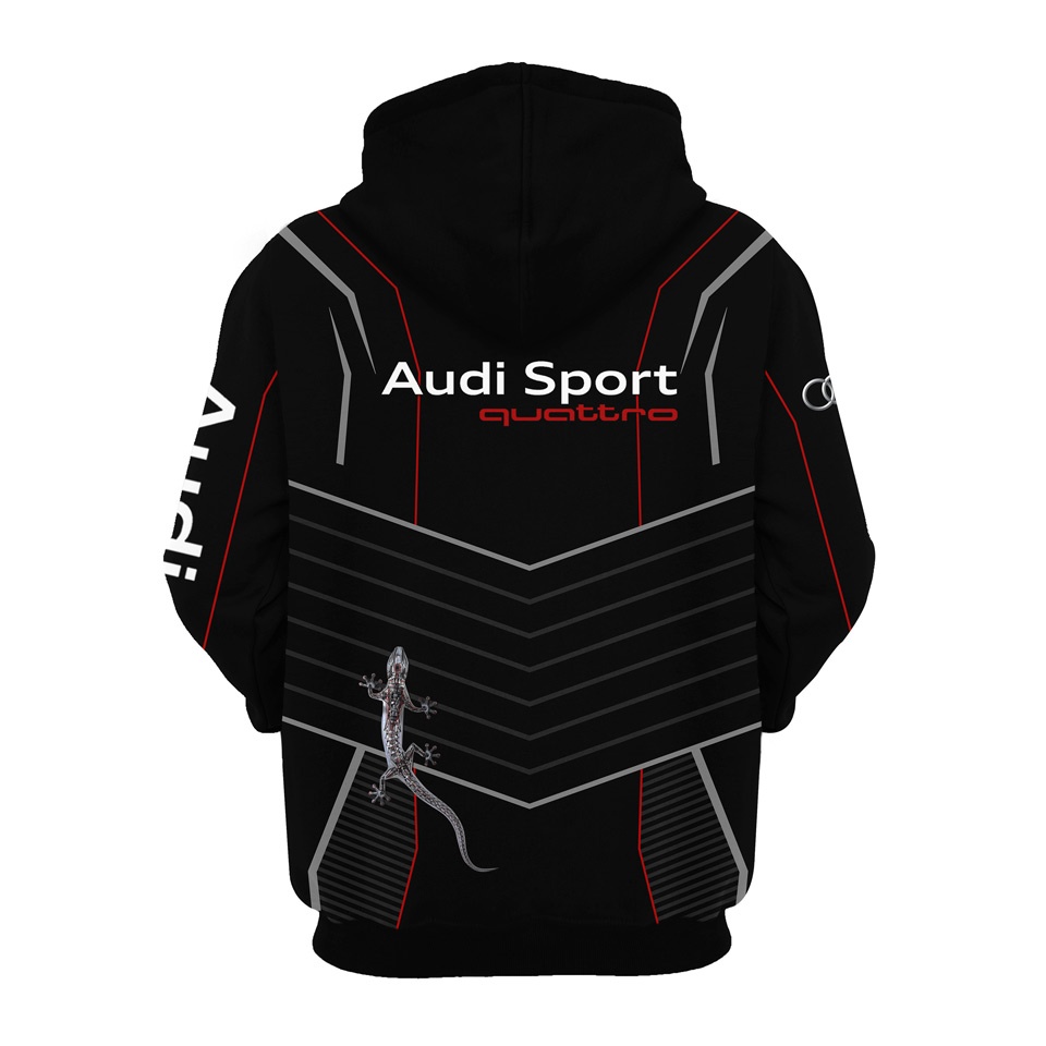 Audi Sport Quattro Hoodie Black Red Grey Lizard Logo | Sweatshirts ...