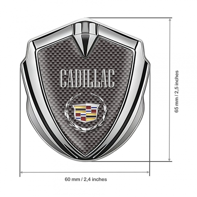 Cadillac Self Adhesive Bodyside Emblem Silver Carbon Template | Metal ...