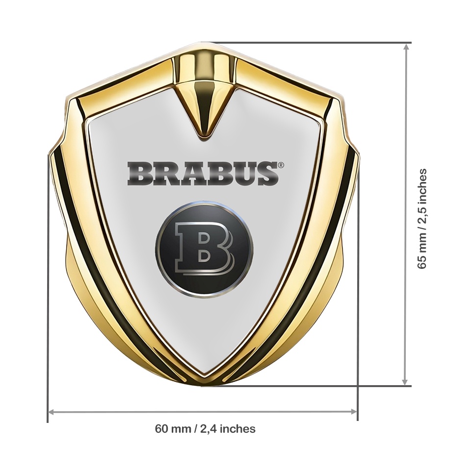 Mercedes Brabus 3D Car Metal Emblem Gold Grey Chromed Logo | Metal ...