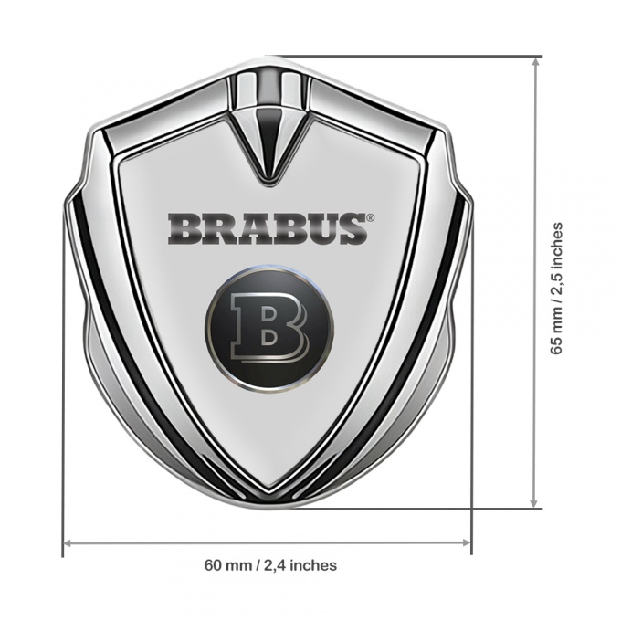 Mercedes Brabus 3D Car Metal Emblem Silver Grey Chromed Logo | Metal ...