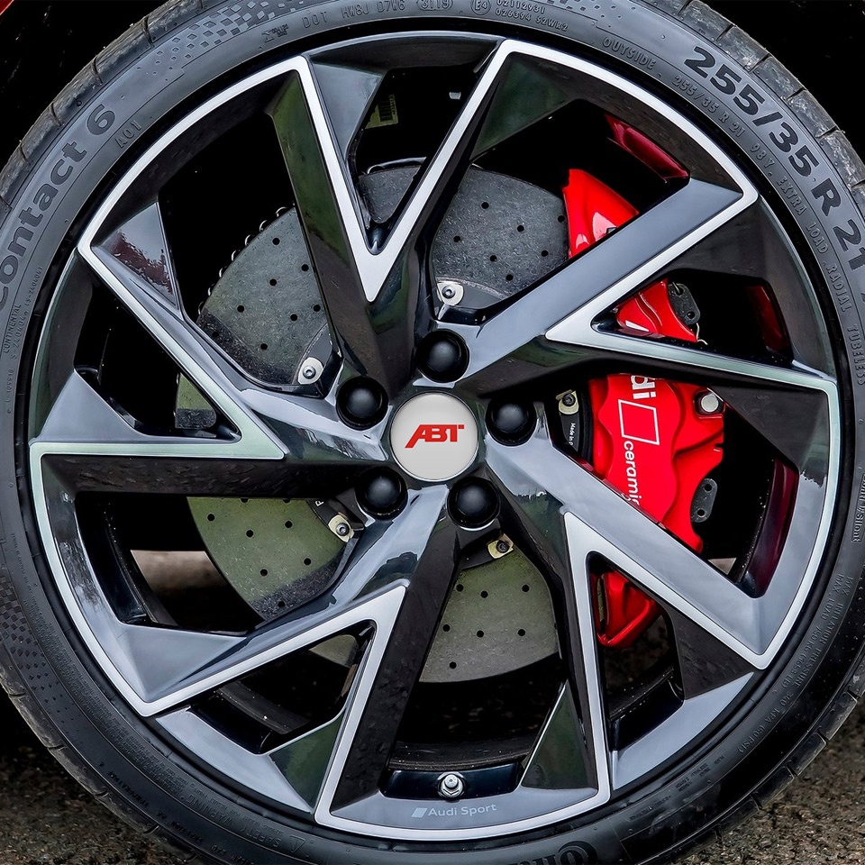 ABT Sportsline Wheel Center Cap Domed Stickers White and Red Logo ...