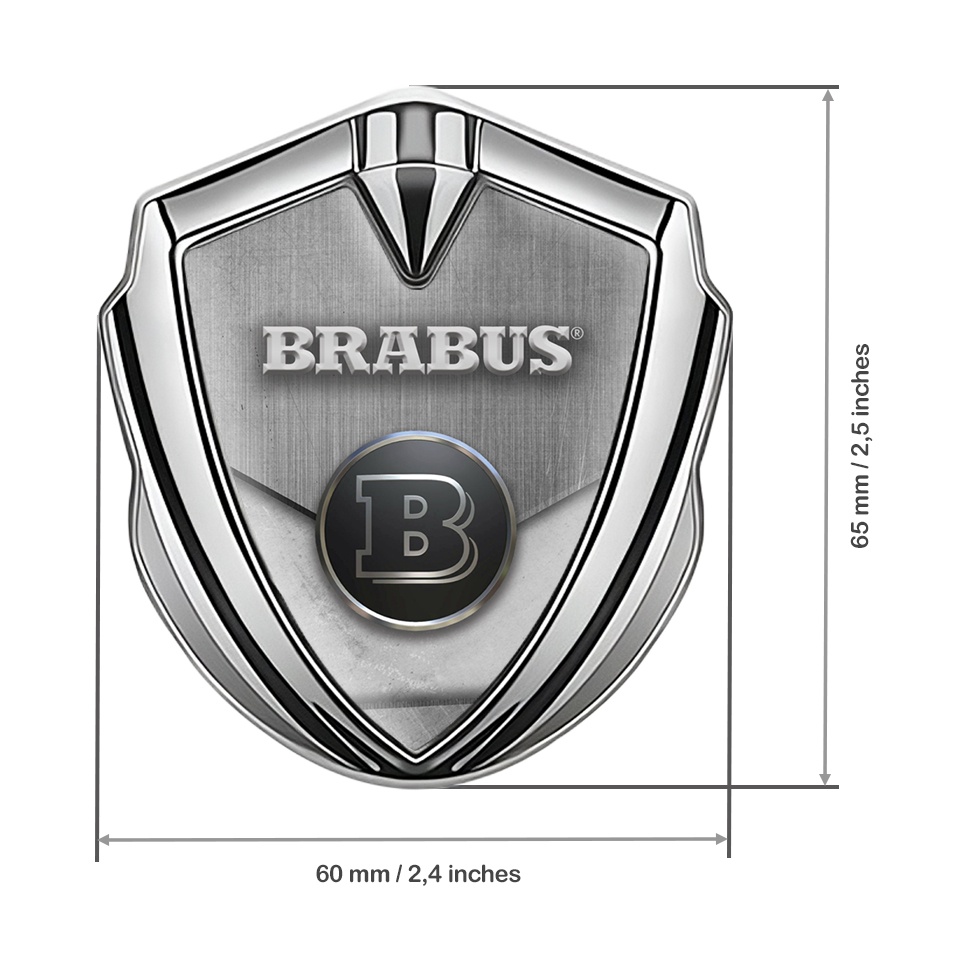 Mercedes Brabus Trunk Emblem Badge Silver Metallic Cover Design | Metal ...