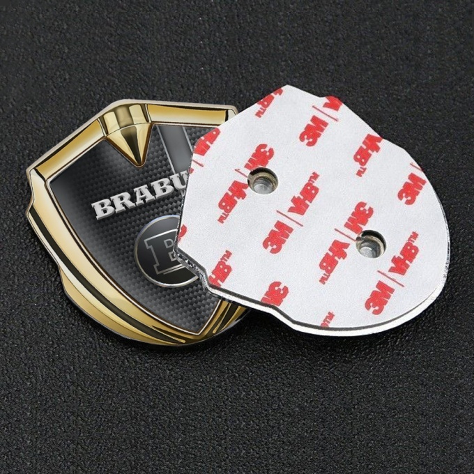 Mercedes Brabus 3D Car Metal Emblem Gold Carbon Lining Design | Metal ...