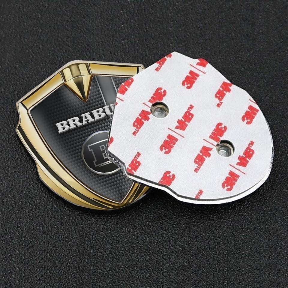Mercedes Brabus 3D Car Metal Emblem Gold Carbon Lining Design | Metal ...