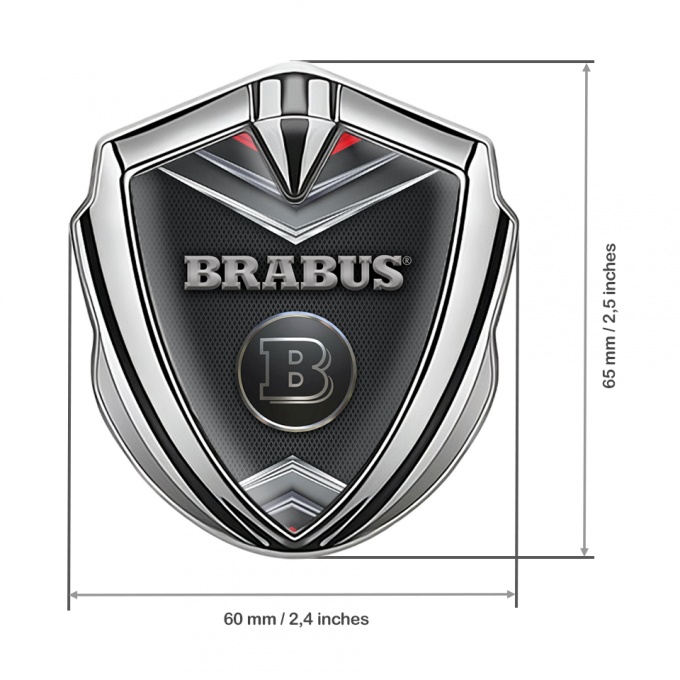 Mercedes Brabus Metal Emblem Self Adhesive Silver Dark Mesh Design ...
