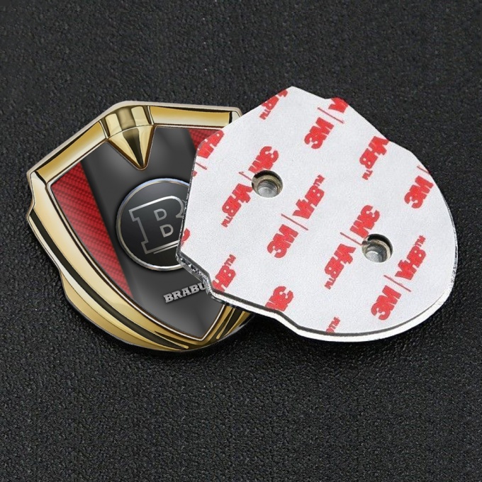 Mercedes Brabus Fender Emblem Badge Gold Red Carbon Edition | Metal ...