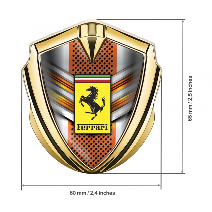 Ferrari 3D Car Metal Emblem Gold Metal Elements Color Design | Metal ...