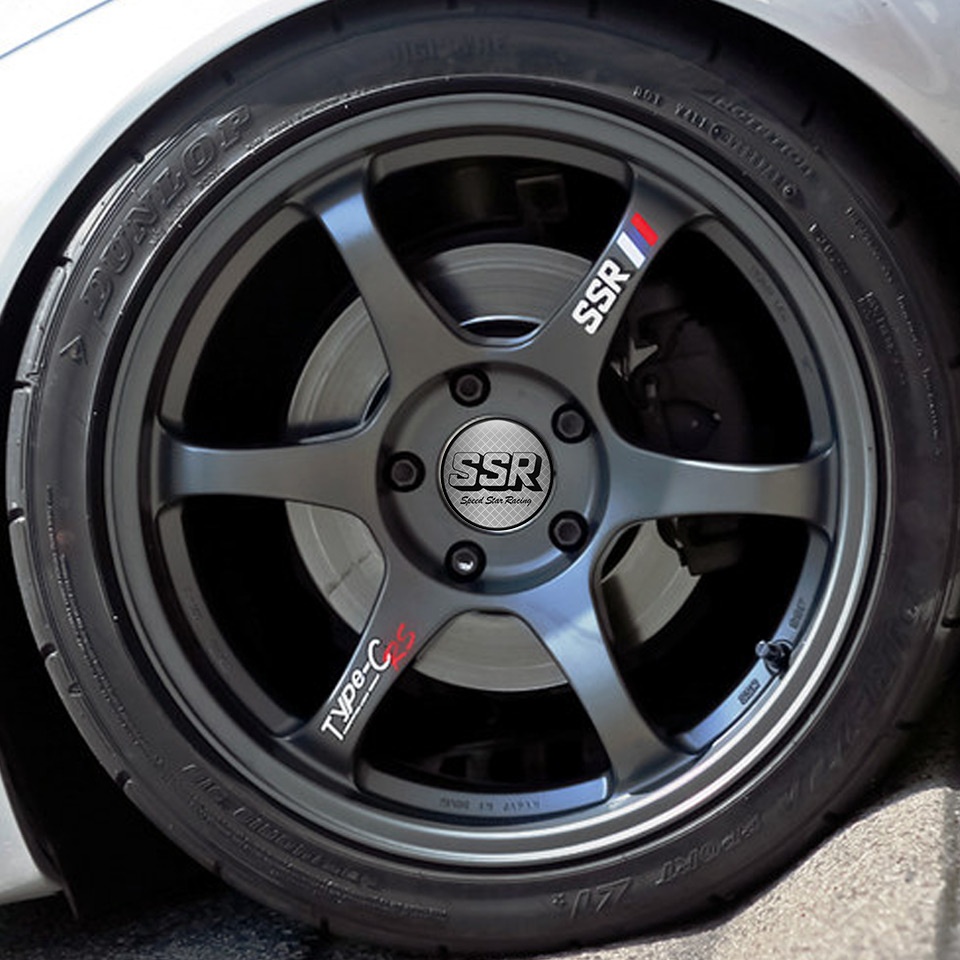 SSR Sticker Wheel Center Hub Cap Metal Carbon Printing | Wheel Emblems ...