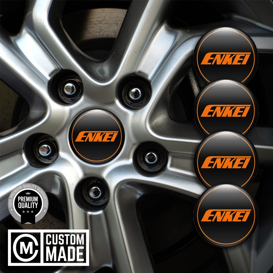 Enkei Wheel Emblems Black Orange Edition | Wheel Emblems | Stickers | X ...
