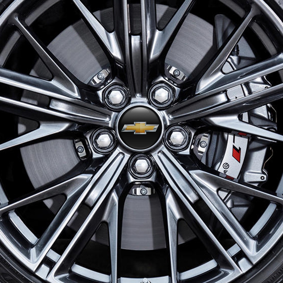Chevrolet Silicone Stickers Center Hub 3D Black Version | Wheel Emblems ...