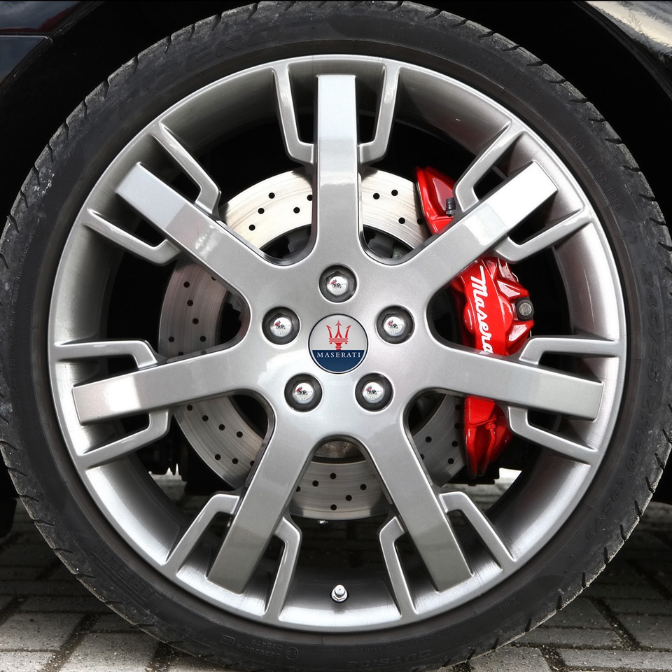 Maserati Domed Stickers Wheel Center Cap Badge Classic | Wheel Emblems ...