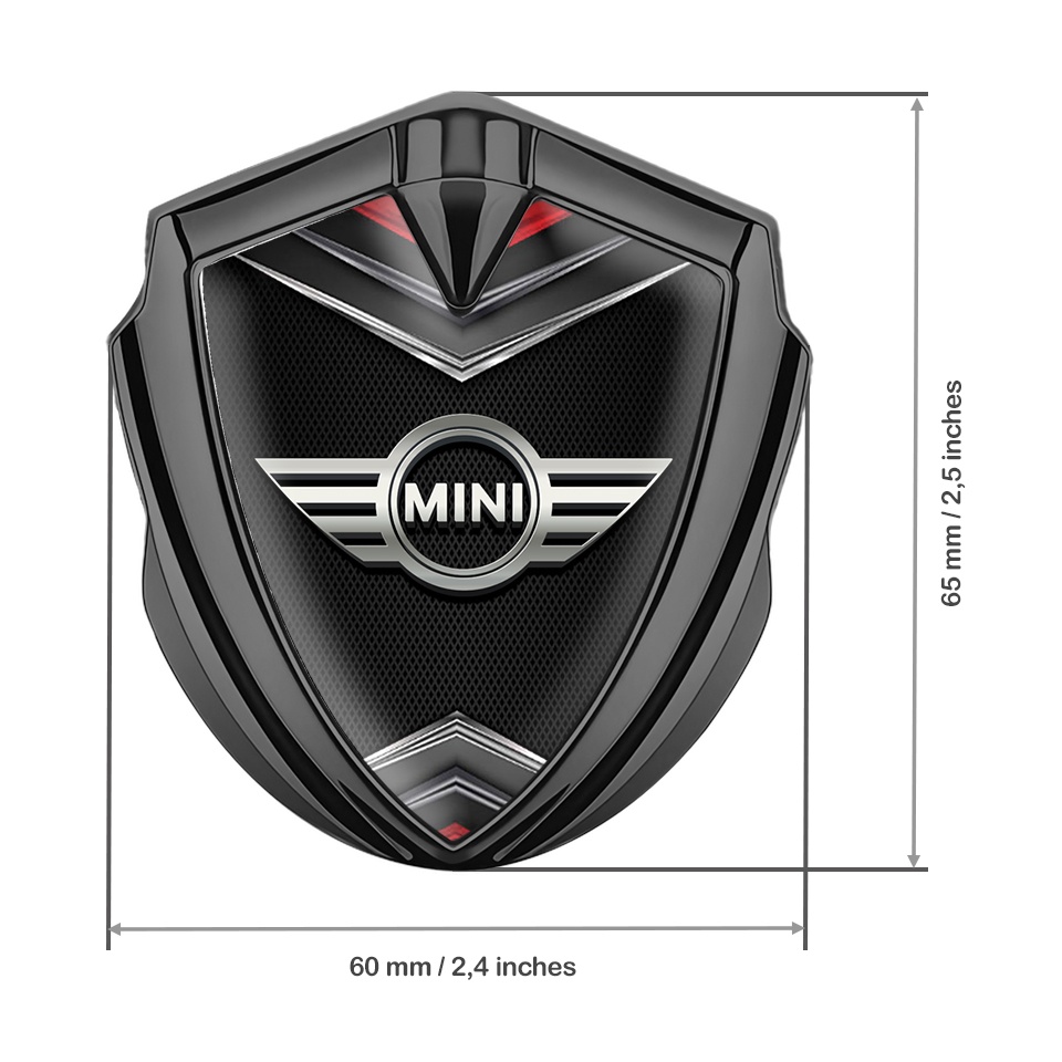 Mini Cooper 3D Car Metal Emblem Graphite Dark Grid Classic Logo Edition ...