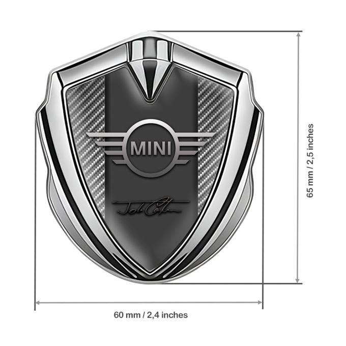 Mini Cooper Trunk Emblem Silver Light Carbon John Cooper Signature ...