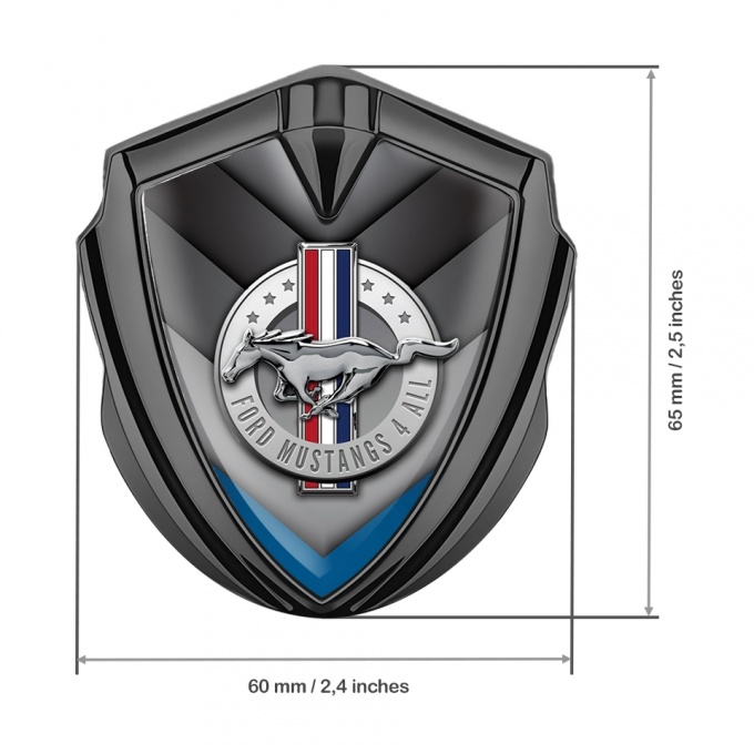 Ford Mustang Fender Emblem Badge Graphite V Shape Blue Tip Design ...