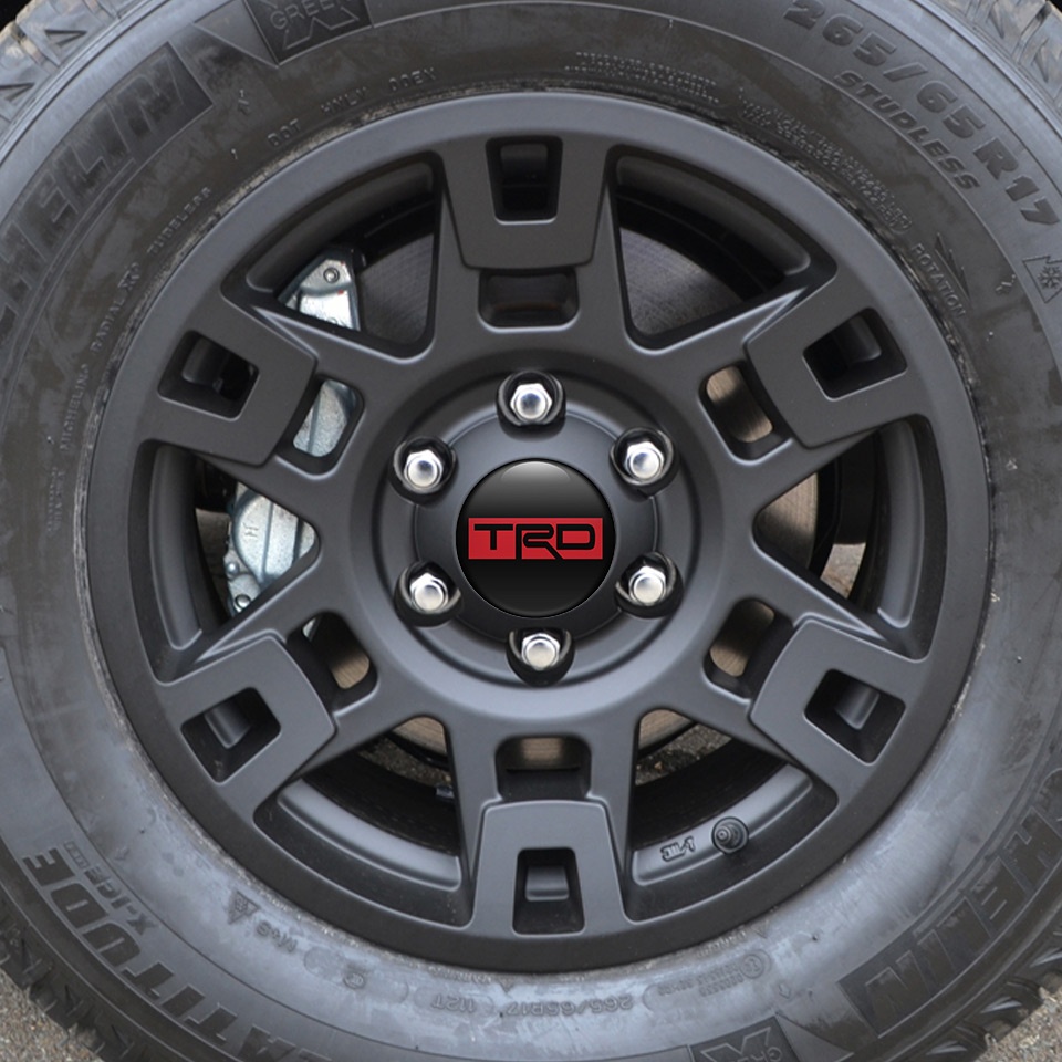 Toyota Trd Center Hub Dome Stickers Black Water | Wheel Emblems ...