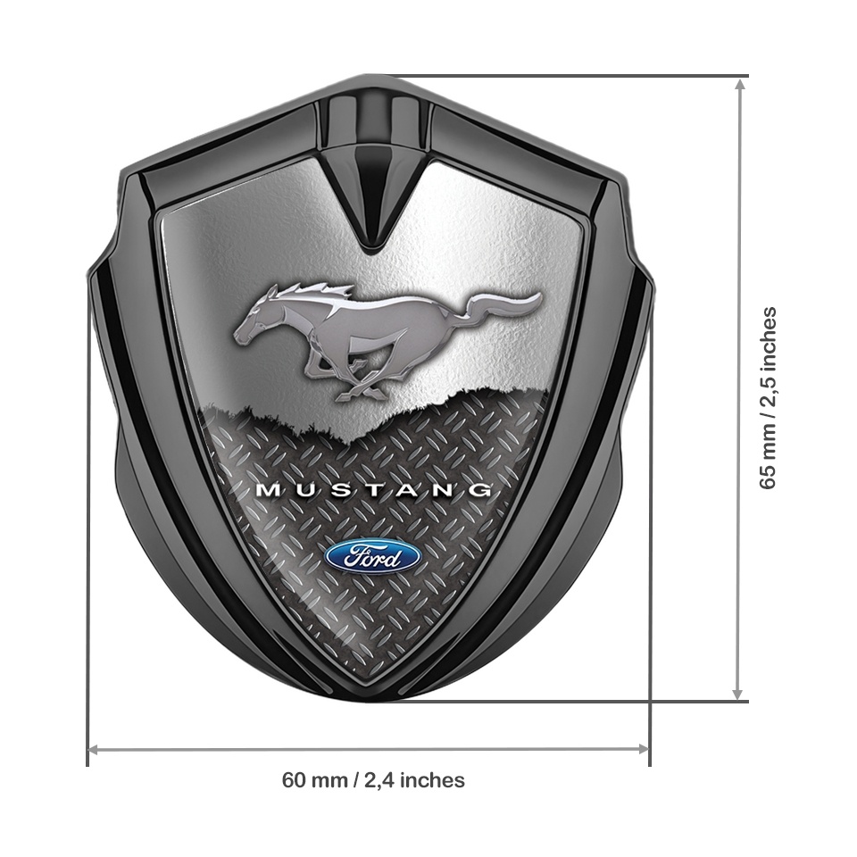 Ford Mustang Trunk Emblem Badge Graphite Half Torn Metal Edition ...