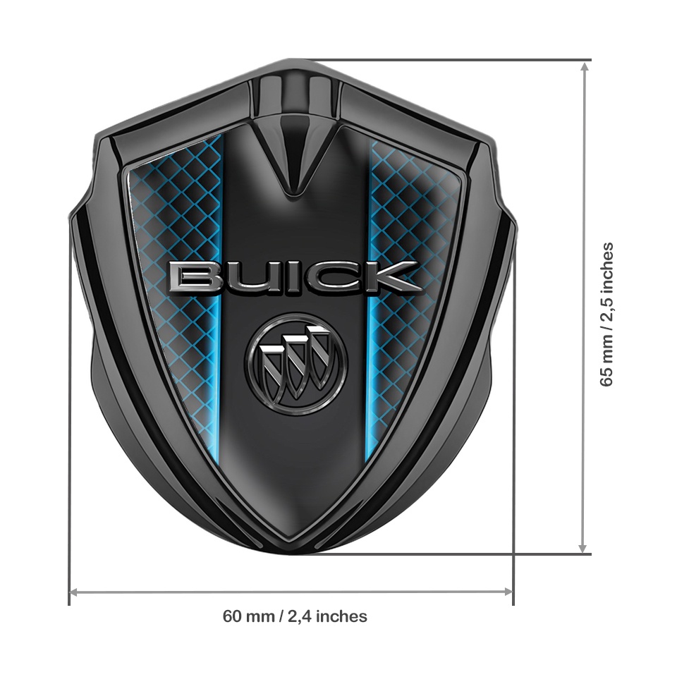 Buick Fender Emblem Badge Graphite Blue Deck Chrome Logo Effect | Metal ...