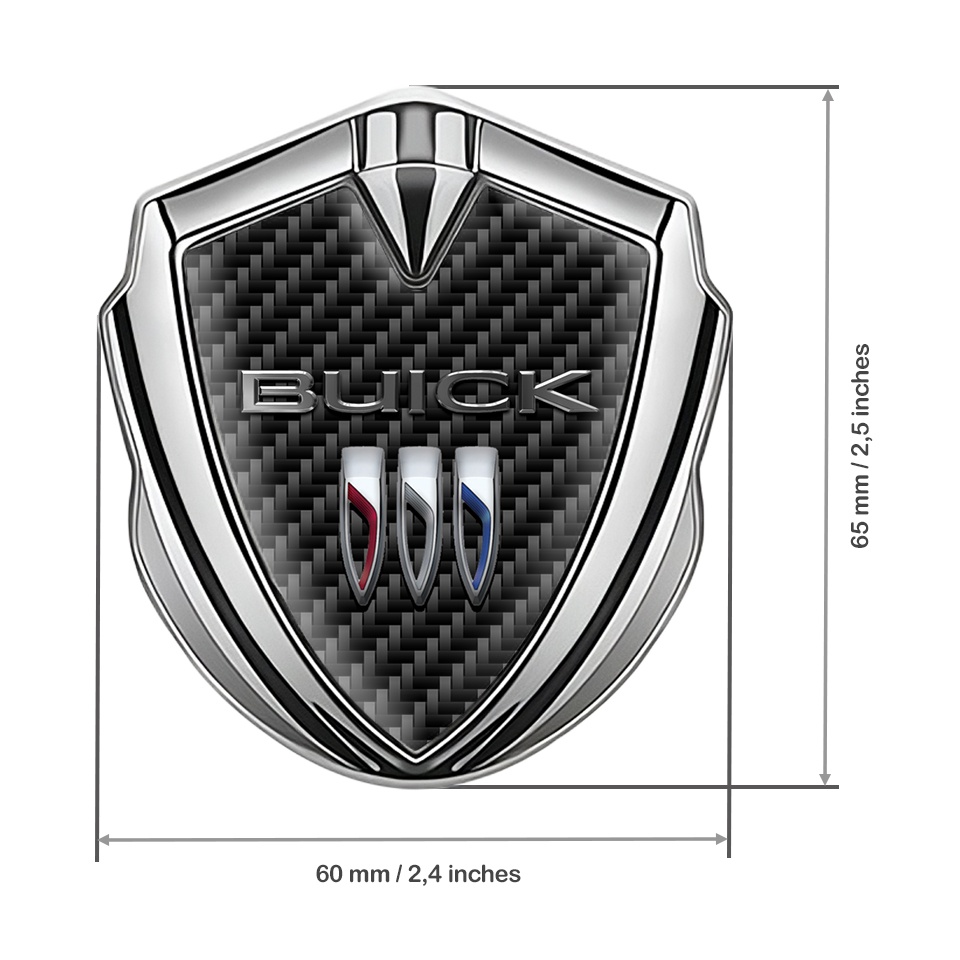 Buick Tuning Emblem Self Adhesive Silver Carbon Base Clean Logo | Metal ...