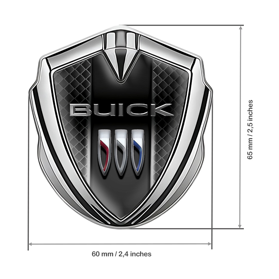 Buick Fender Emblem Badge Silver Dark Grille Glow Effect | Metal ...